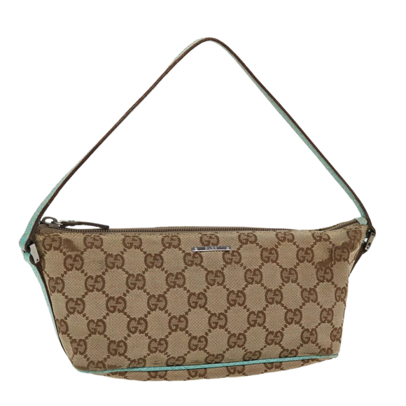 Gucci | Bags | Gucci Gg Canvas Accessory Pouch Canvas Beige Turquoise ...
